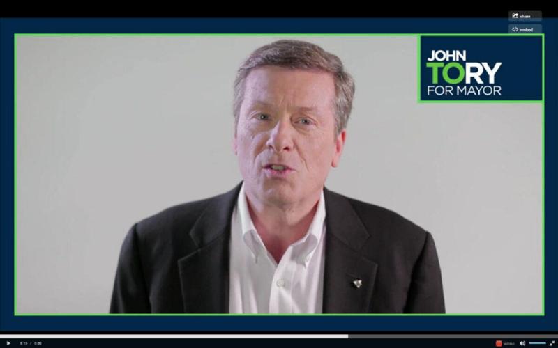 John Tory looks ahead in his new ad, Doug Ford preaches to the converted