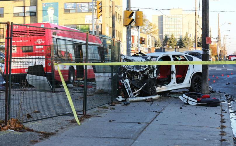 Video: Stolen BMW hits TTC bus, injuring five people