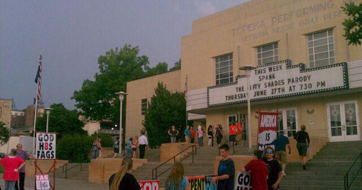 Spank! production greeted by protesters in Topeka, Kansas