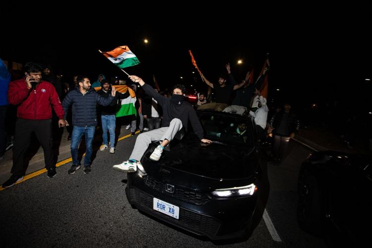 Tempers flare at protest Monday after violence outside Hindu temple in ...