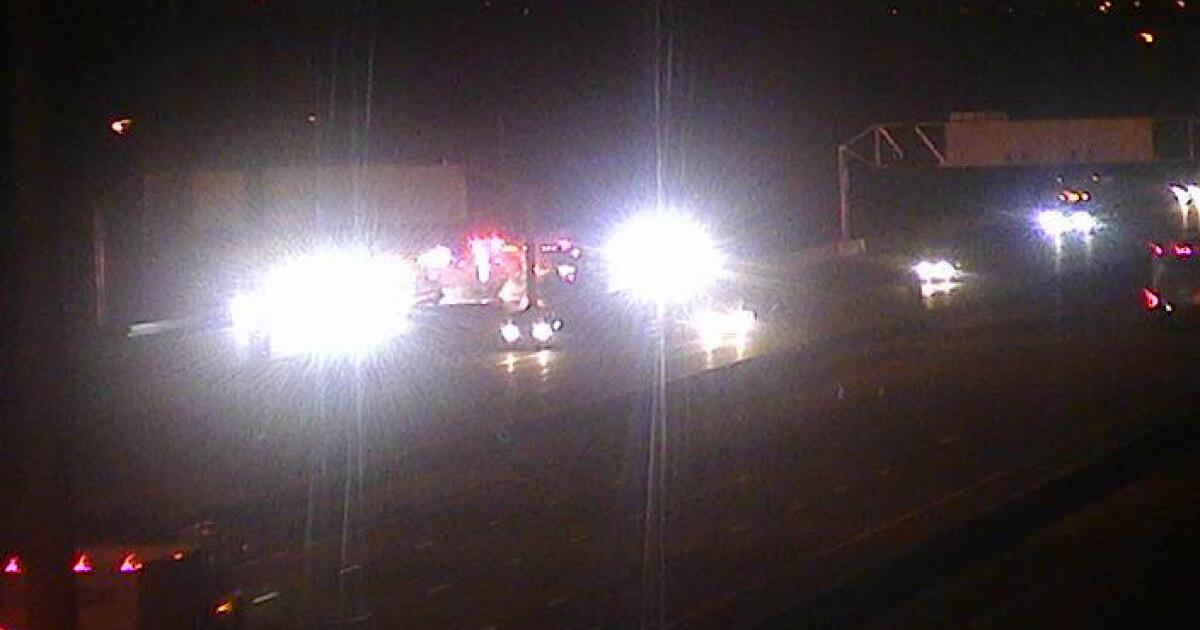 Two people seriously injured in fiery Highway 401 crash