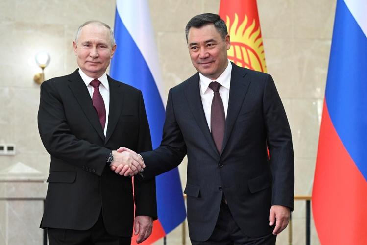 Russian President Putin arrives in Kyrgyzstan on a rare trip abroad