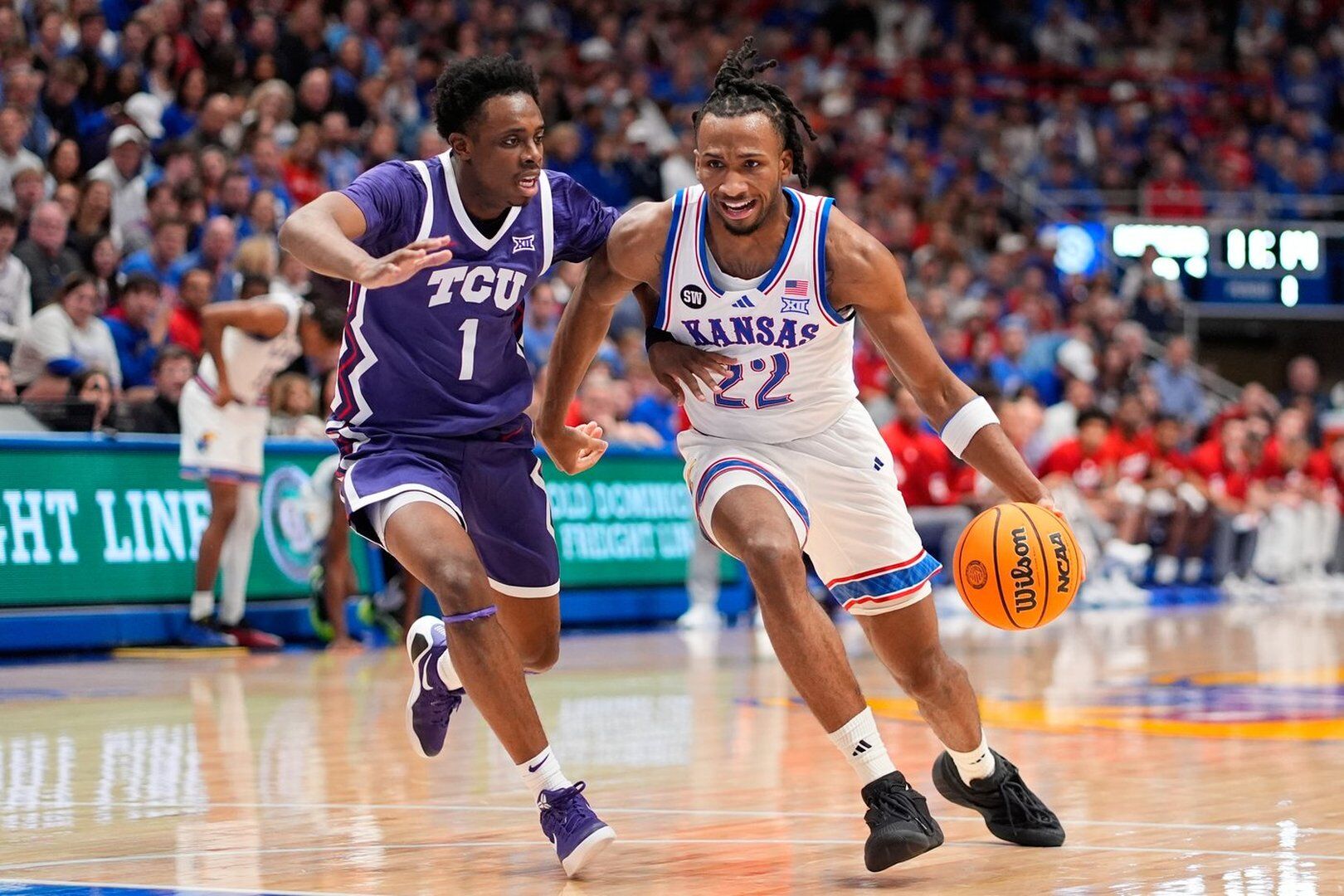 Kansas erases 16-point deficit, beats TCU 104-100 in overtime
