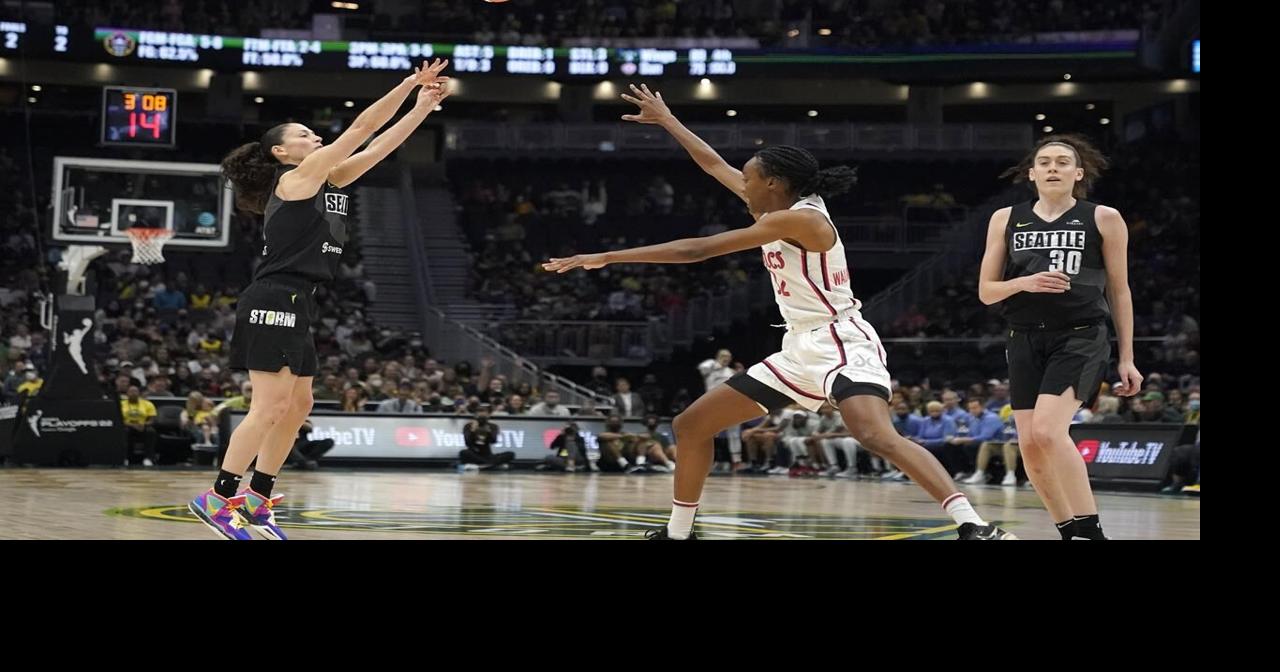 Stewart, Bird help Storm beat Mystics 97-84 to sweep series