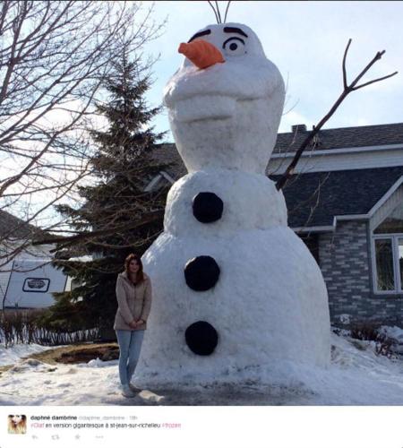 Is that Olaf from Frozen? This snowman is a cool 20 feet high