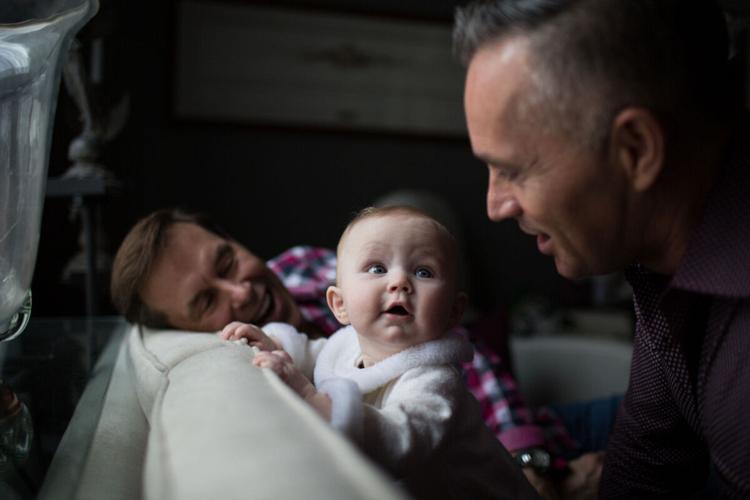 Entertainment mogul’s new daughter is a happy frequent flyer