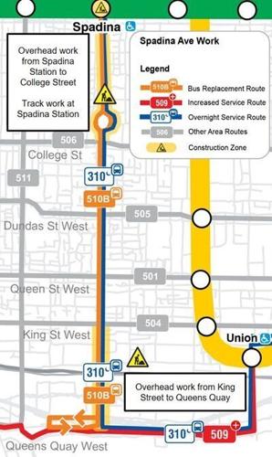 Busy Spadina streetcar route to be replaced by buses