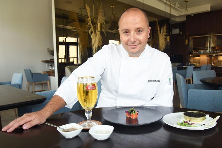 Chef Patrick Kriss’ salmon sashimi with yuzu-ginger dressing