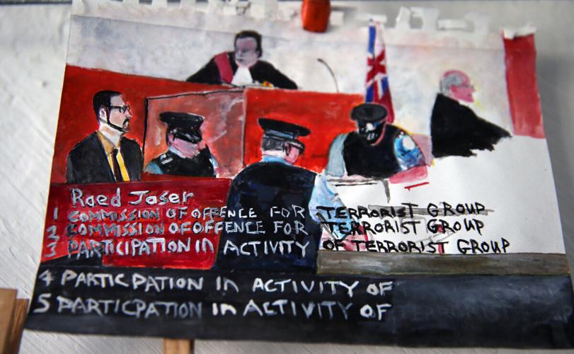 Courtroom artist David Louis Wall is in session