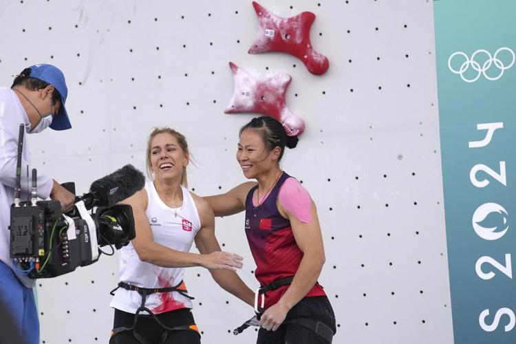Speed sport climber Aleksandra Miroslaw wins Olympic gold 2 days after ...
