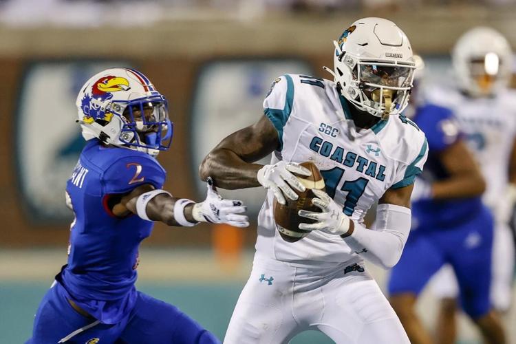 No. 17 Coastal Carolina wins third staight over Kansas 49-22