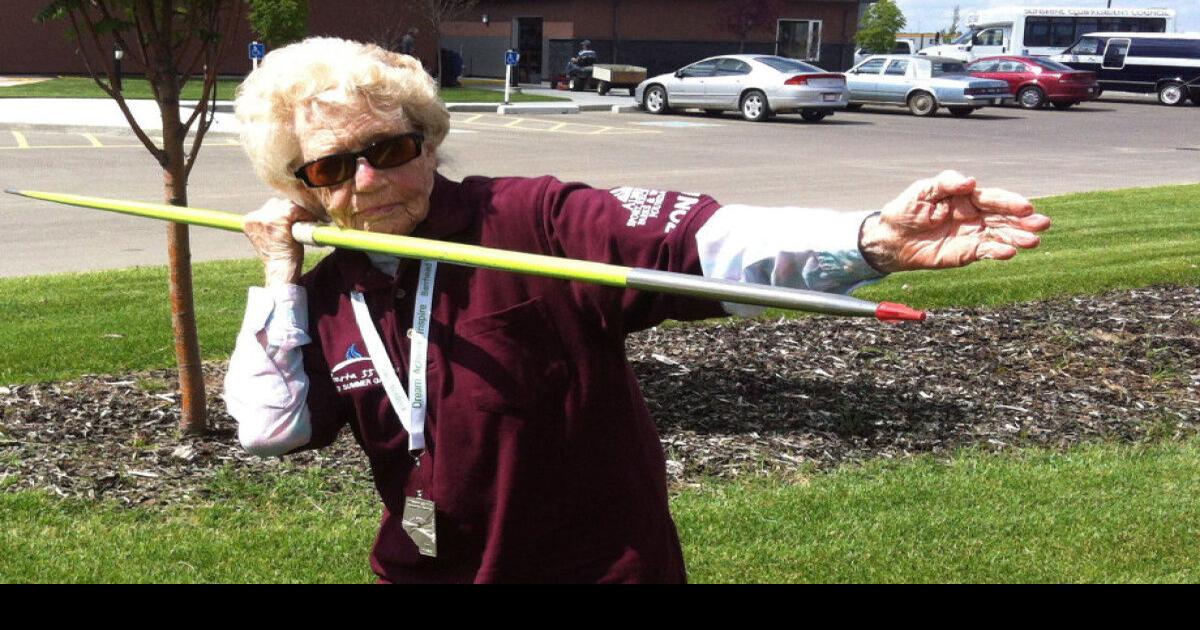 Great-grandmother, 101, throwing for gold in javelin at Canada 55-Plus ...