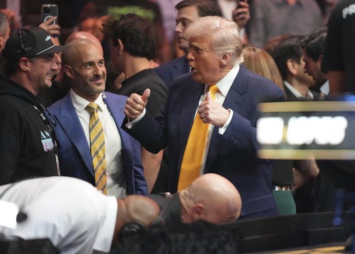Trump sits cageside at Miami UFC event in his latest appearance at a ...
