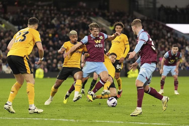 Relegation-fighting Burnley lets lead slip away in 1-1 draw with Wolves
