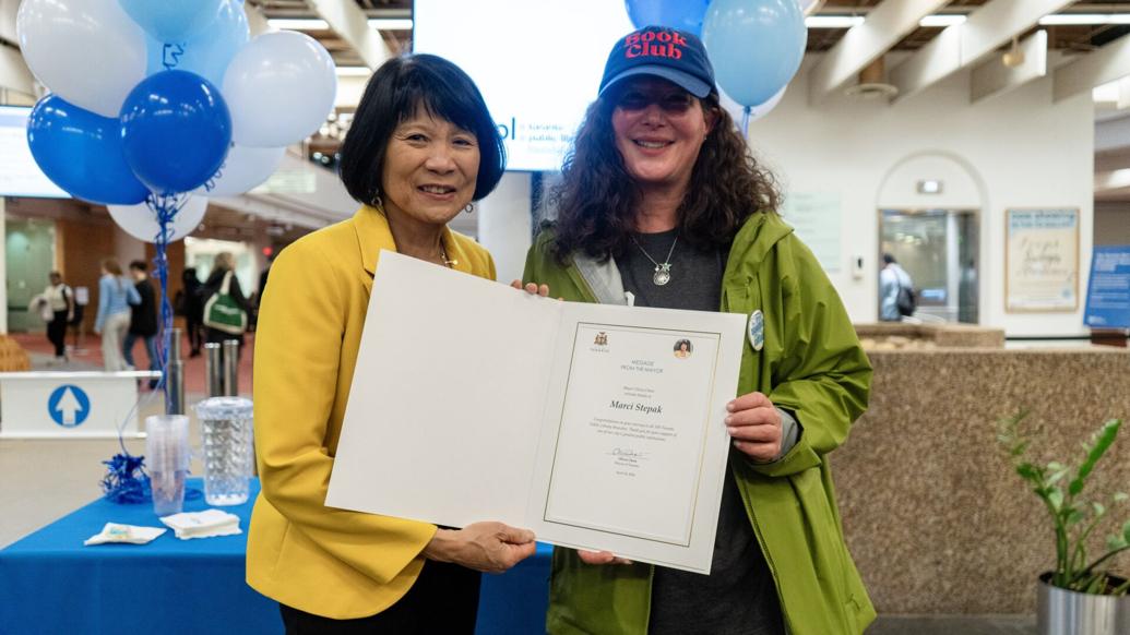 Marci Stepak finishes 300km, 100-Branch Toronto Library walk