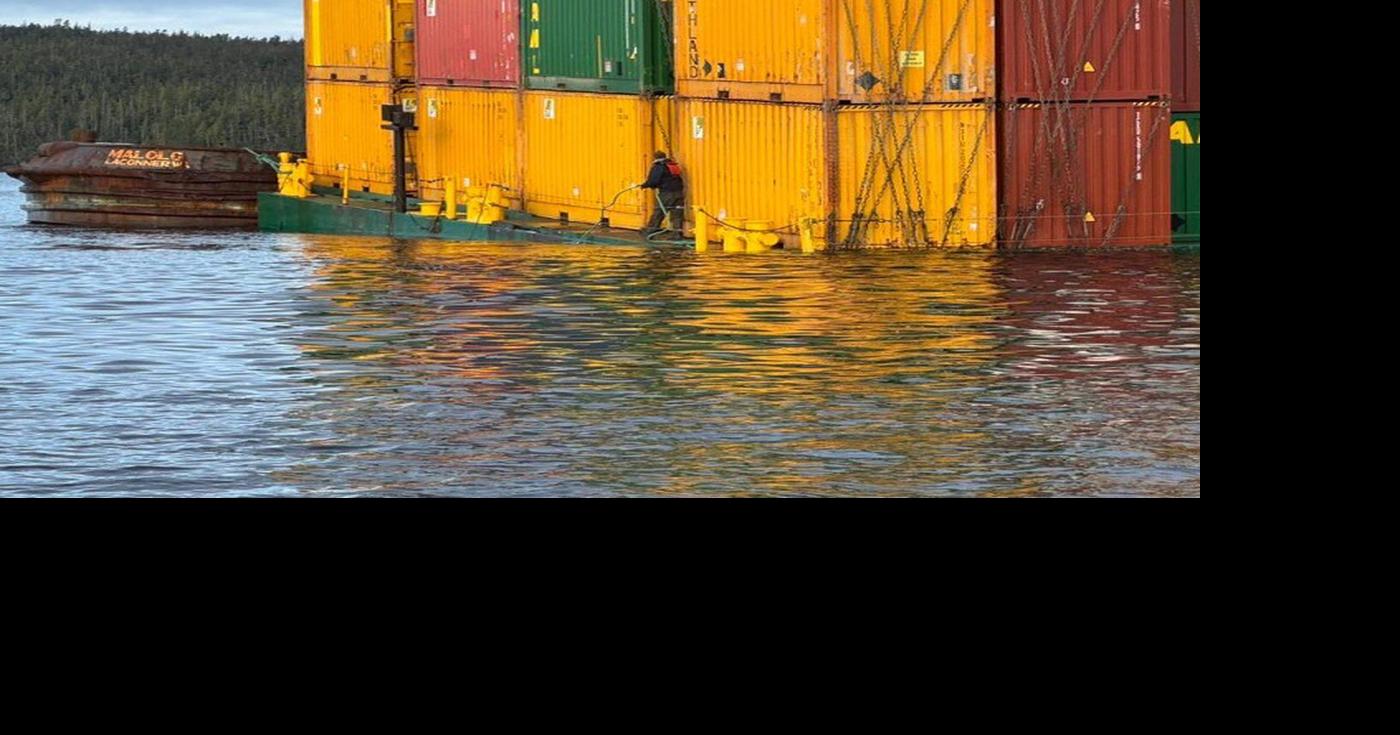 Loaded barge bound for Seattle sinking off central B.C. coast