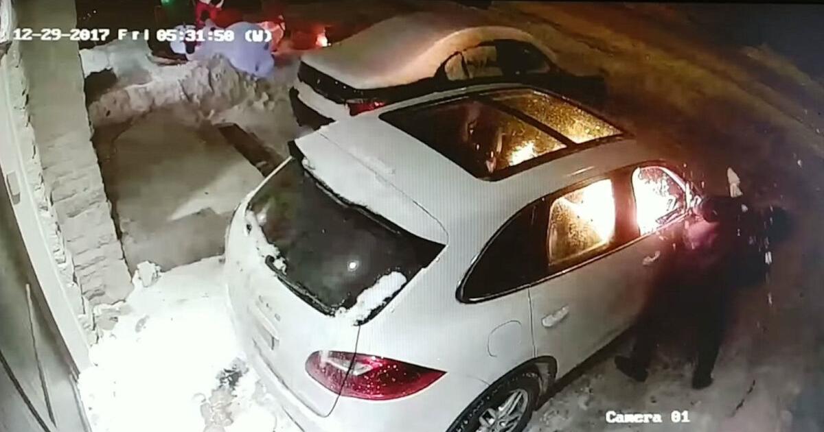 Police release video footage of man lighting Porsche on fire
