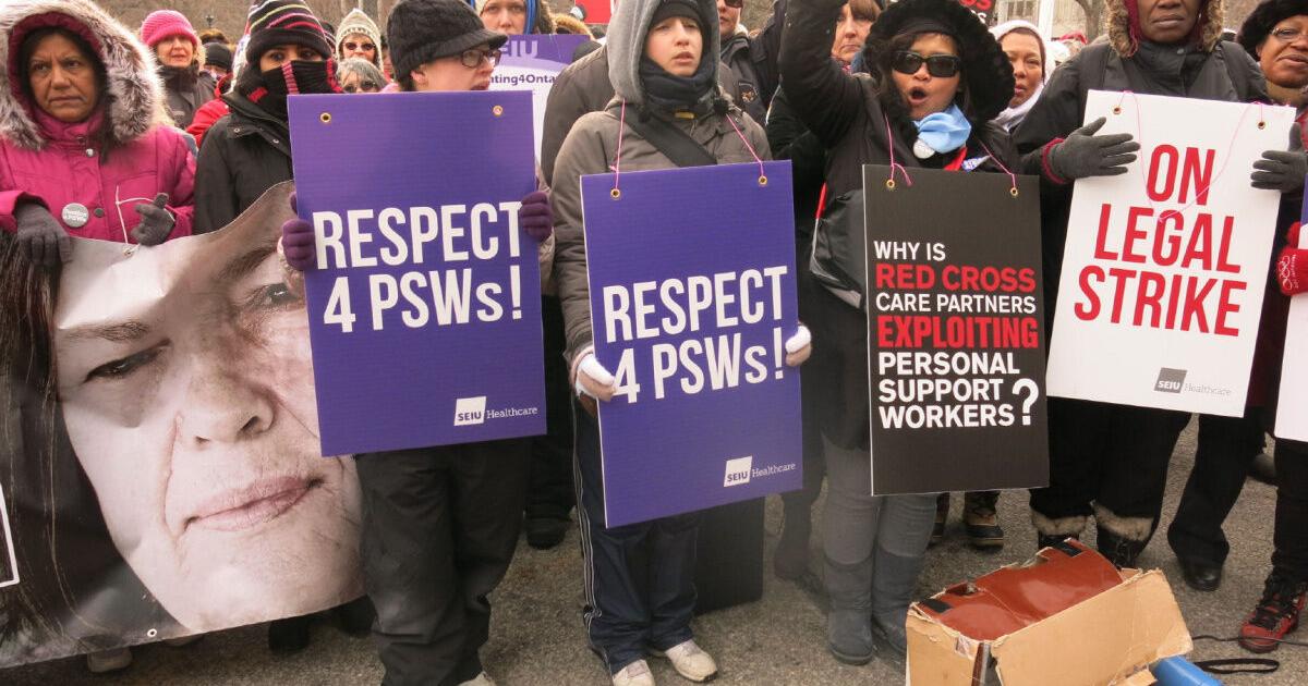 Red Cross personal support workers go on strike