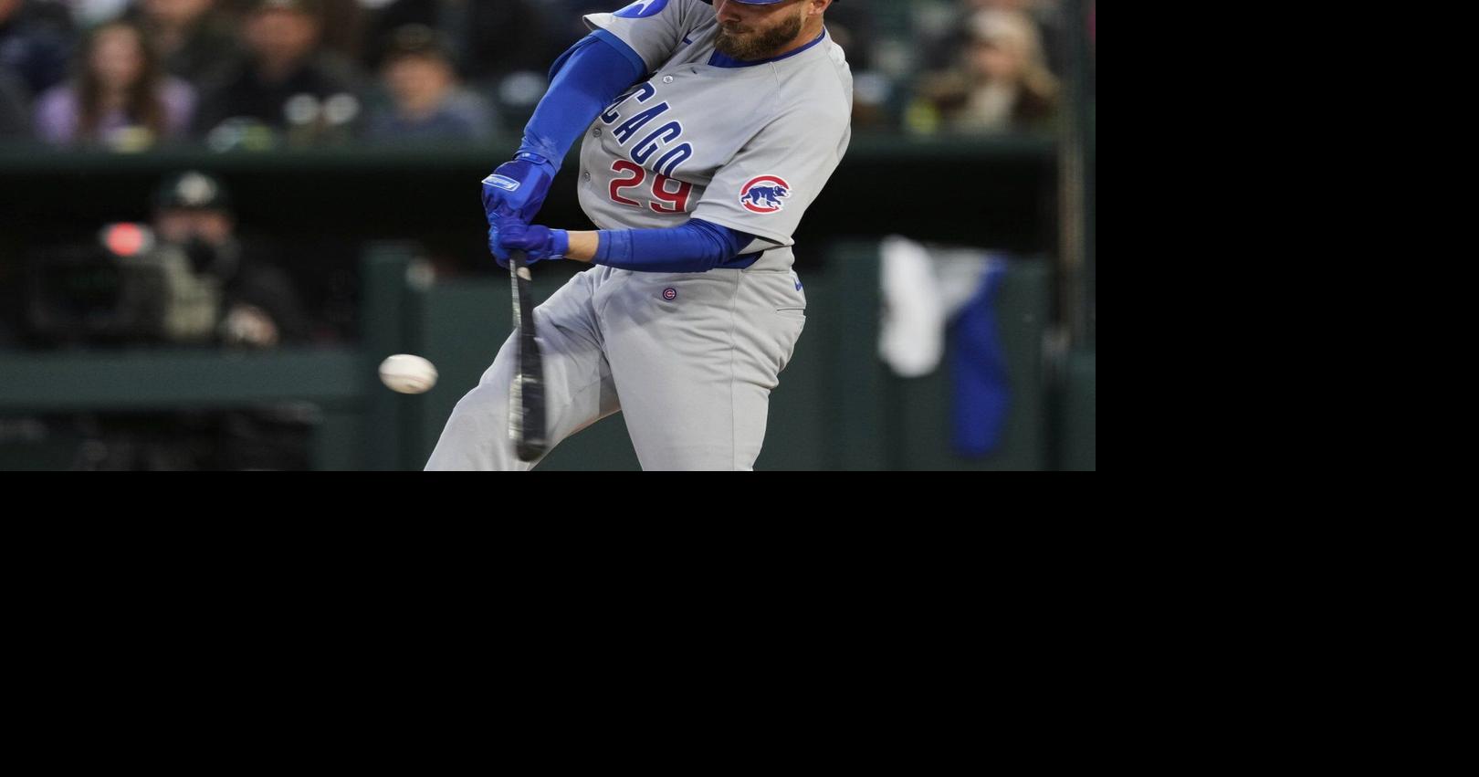 Kelly hits for cycle and Cubs power past Athletics 18-3 in 1st MLB game ...