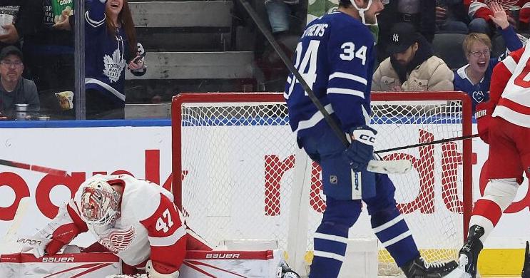 Auston Matthews and Maple Leafs one goal short against Wings