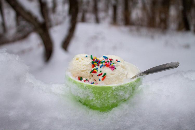 Eating snow cones or snow cream can be a winter delight, if done safely