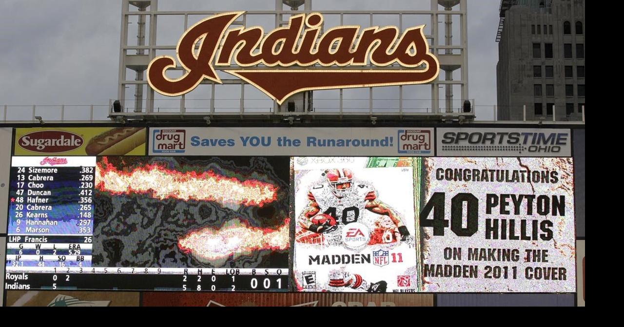 Indians begin removing scripted name from stadium scoreboard