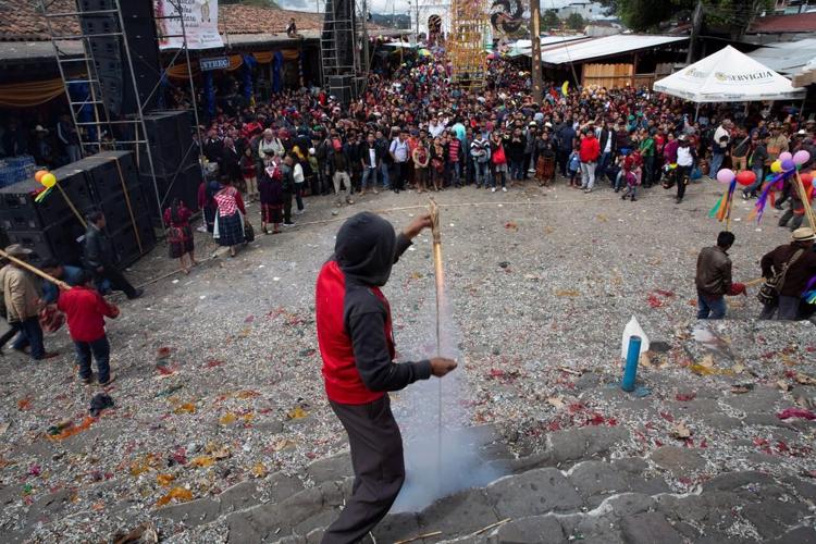 Guatemala town celebrates patron saint with dance, fireworks