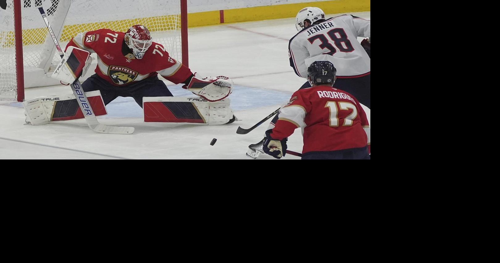 Panthers' Sergei Bobrovksy shuts out Blue Jackets 3-0 and moves to 10th ...