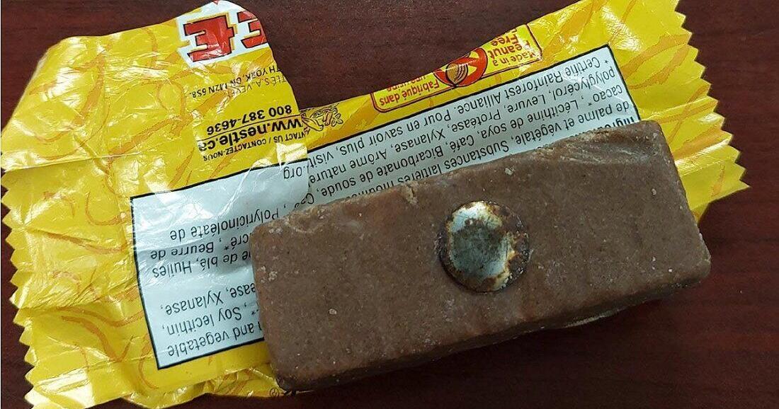 Rusty thumbtack found in child’s candy bar: OPP