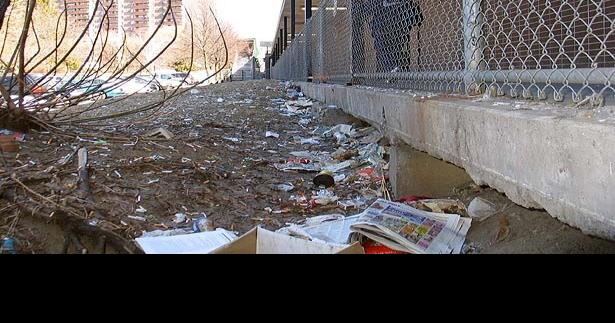 TTC riders' trash litters walkway