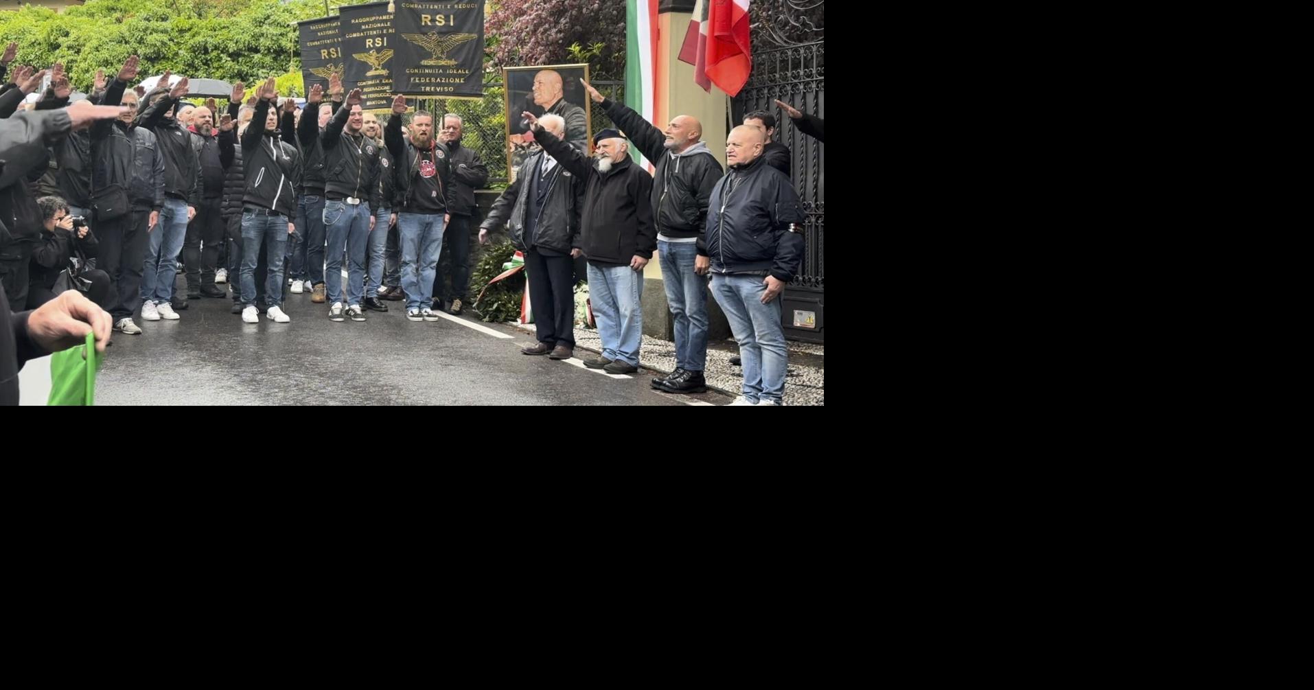 Dozens in Italy give a fascist salute on the anniversary of Benito ...