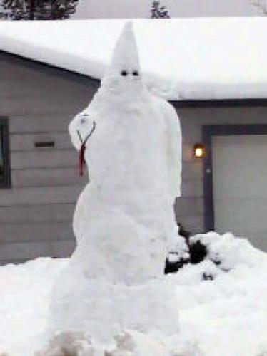 KKK snowman draws visit from police in Idaho