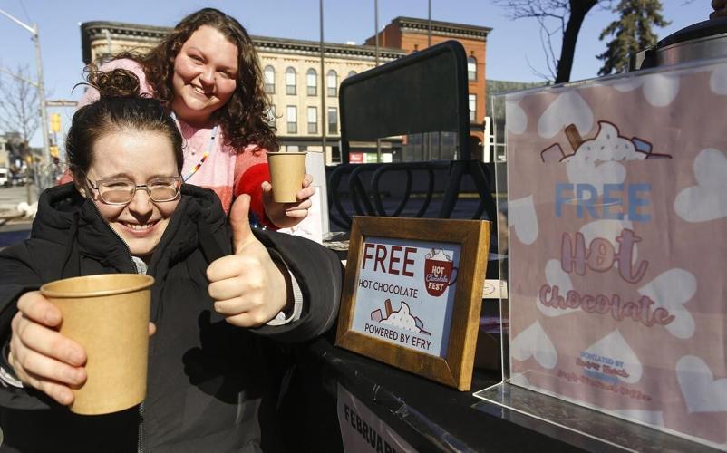 Photos: Valentine’s Day hot chocolate giveaway in downtown Peterborough
