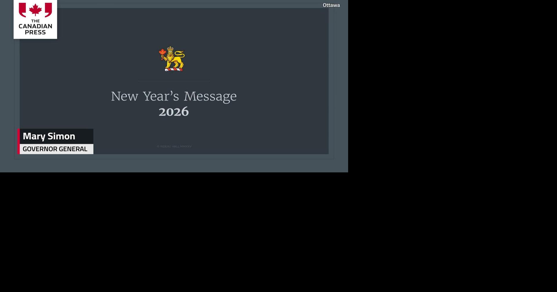 Gov. Gen. Mary Simon's new year's message to Canadians