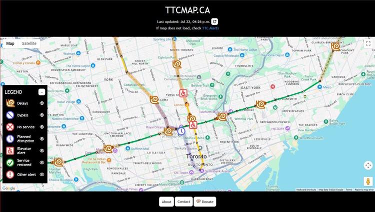 A TTC rider was fed up with delays. So he created this map