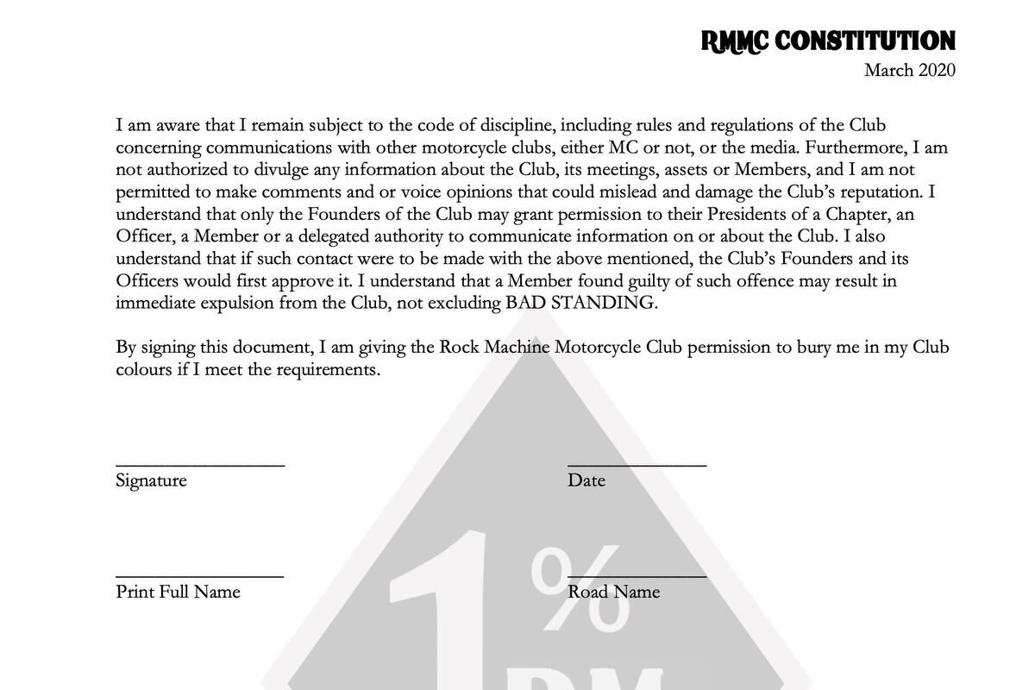 Inside the new constitution of a resurrected Canadian motorcycle gang