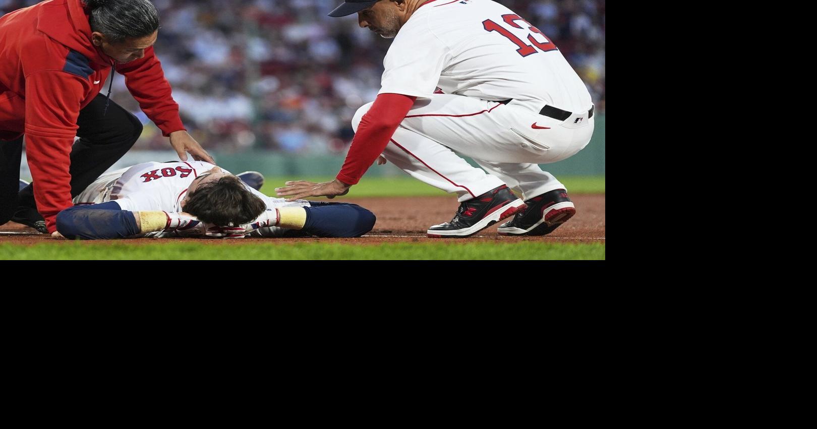 Red Sox 1B Triston Casas carried off on stretcher after awkward fall in ...