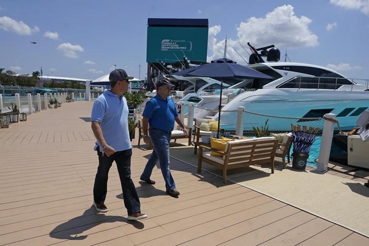 Fake marina with fake water steals show at Miami Grand Prix