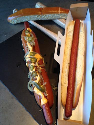 Texas Rangers roll out two-foot-long hot dog
