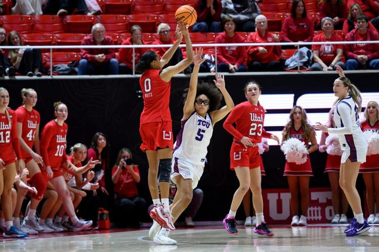 White scores 25 to help Utah women hand No. 8 TCU its 1st loss, 87-77 ...