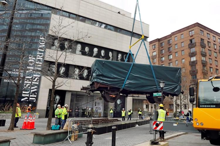 German train car arrives in New York for Auschwitz exhibit