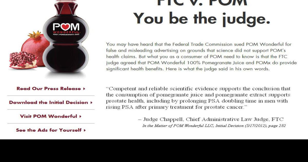 POM Wonderful fights FTC ruling with marketing blitz