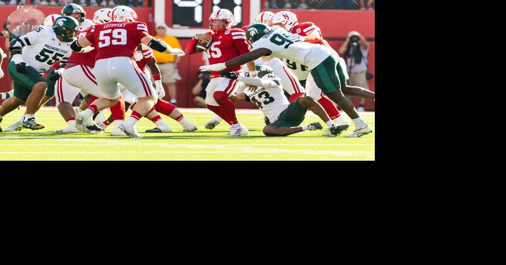 Nebraska breaks away from the Spartans late to win 38-27