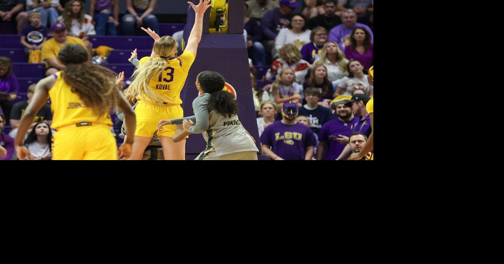 Kate Koval scores 23 as LSU dominates Alabama State 109-41