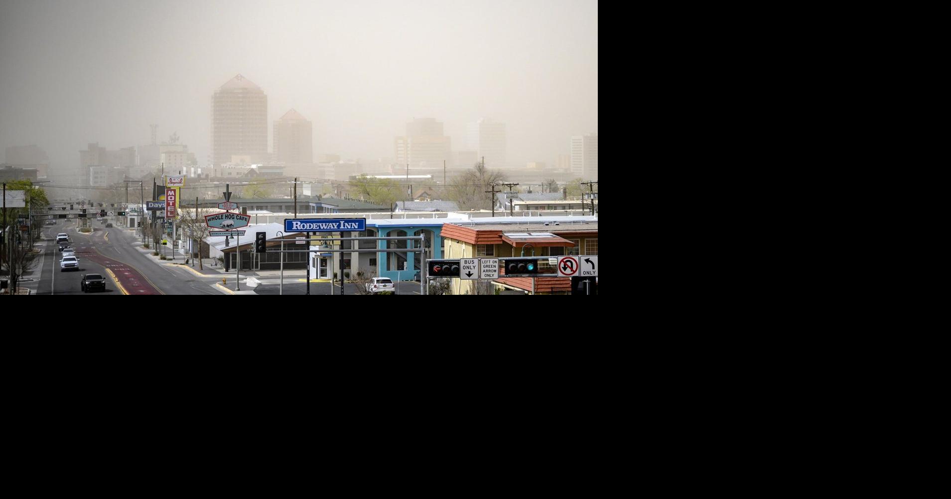 Dust storms and strong winds rage across New Mexico as transit ...