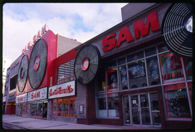 Sam the Record Man sign back at Yonge-Dundas Square