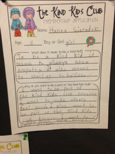 'Kind kids club' a hit at school