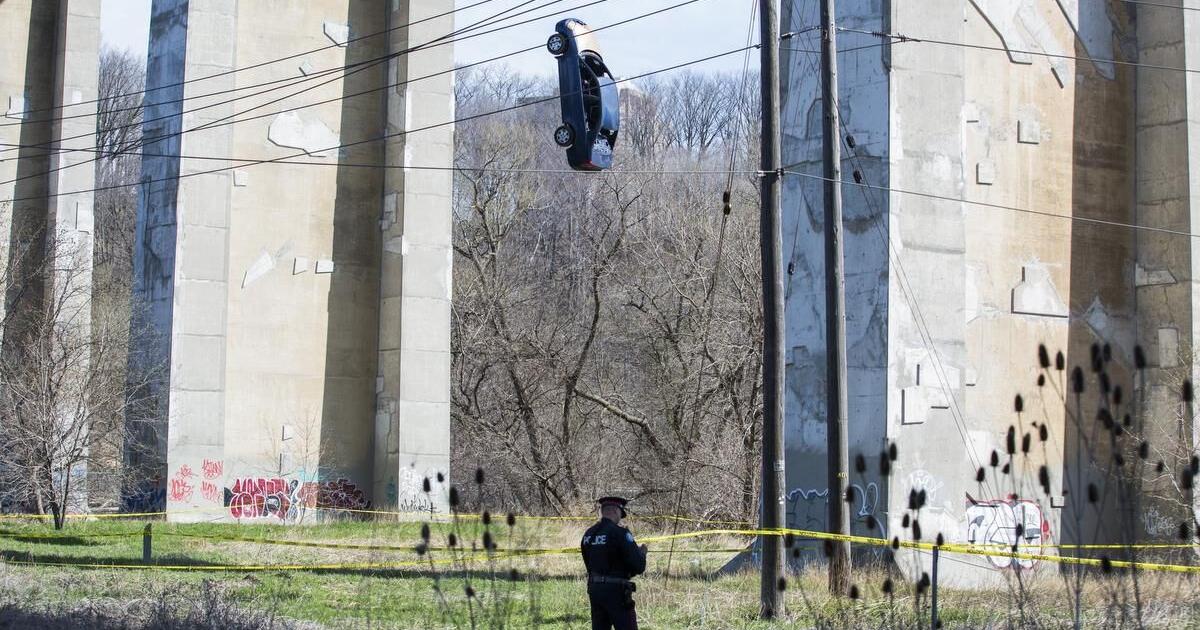 Who left a car dangling from the Millwood Bridge?
