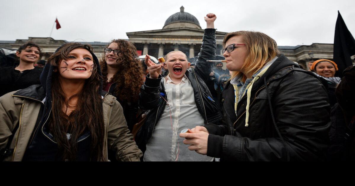 Anti-Thatcher protest in London’s Trafalgar Square smaller than expected