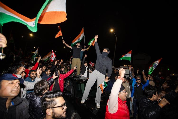 Tempers flare at protest Monday after violence outside Hindu temple in ...